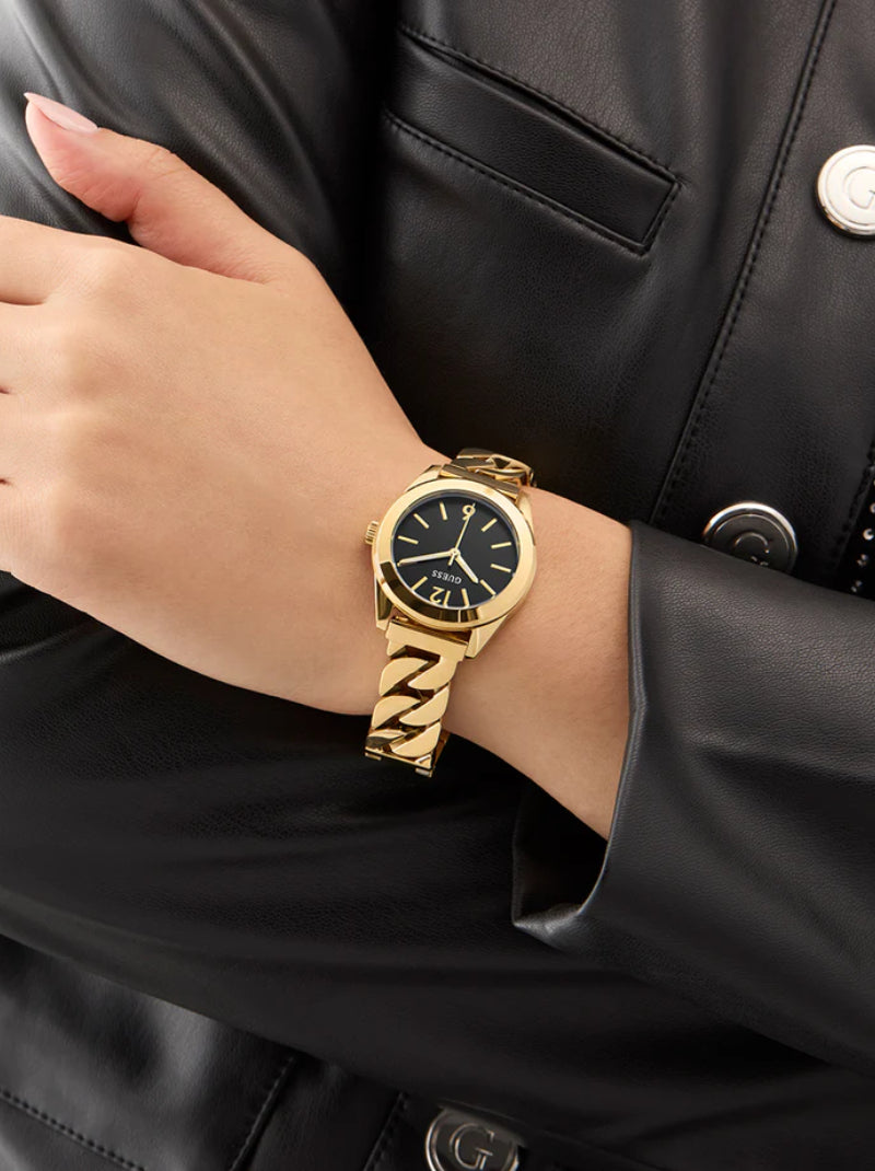 นาฬิกาข้อมือผู้หญิง Guess Ladies Gold Tone Analog Watch Box Set | GUESS ...